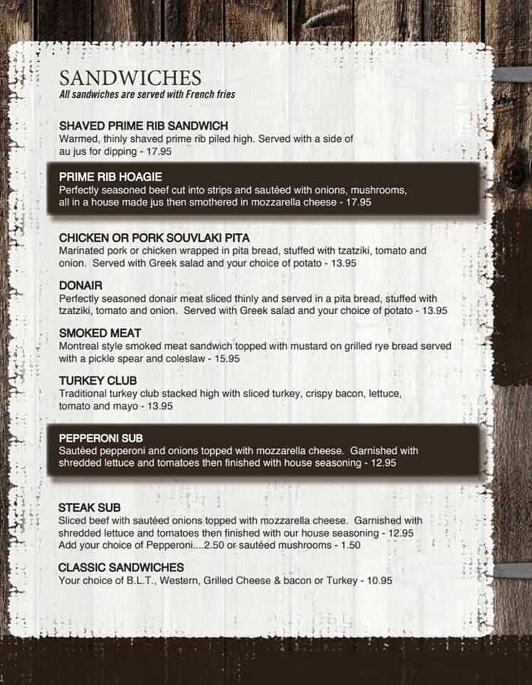 Menu at City Limits Bar & Grill, Cornwall, Cornwall Centre Rd