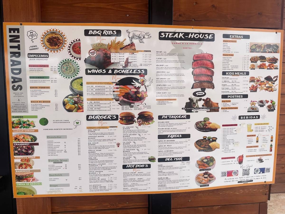 Carta del restaurante Rib Shack, Ciudad Cuauhtemoc