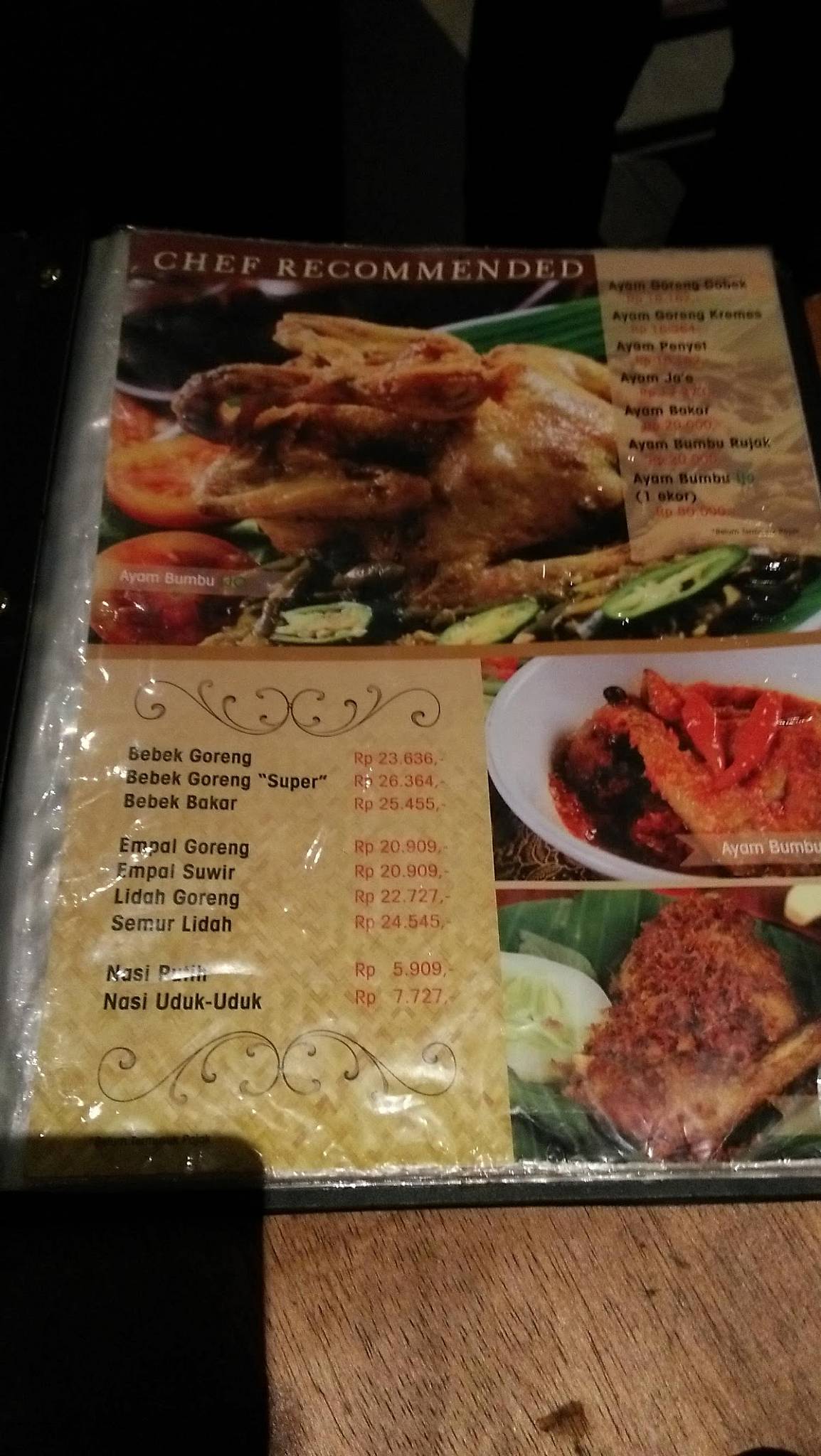 Menu at Cobek Cobek Boulevard restaurant, Makassar, Jl. Boulevard No.6