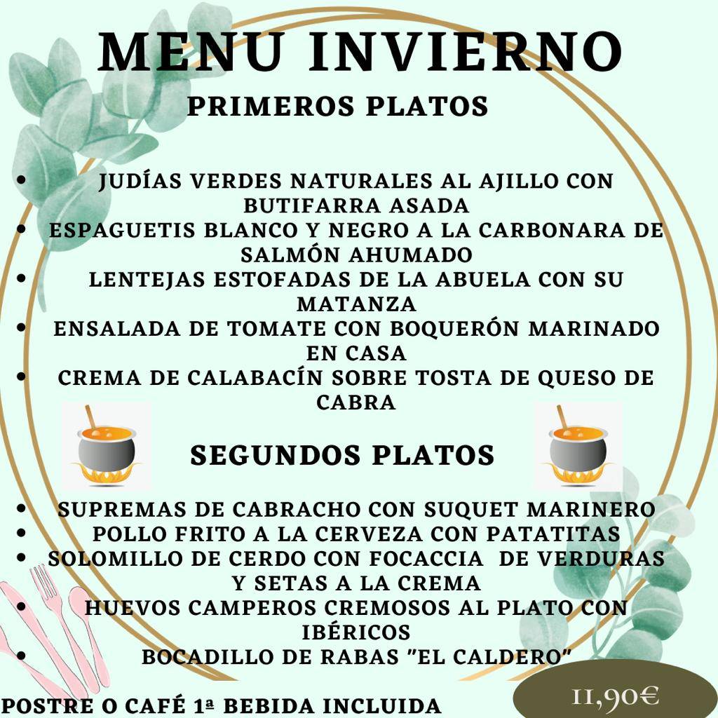 Carta del restaurante El Caldero del Villalba, Collado Villalba