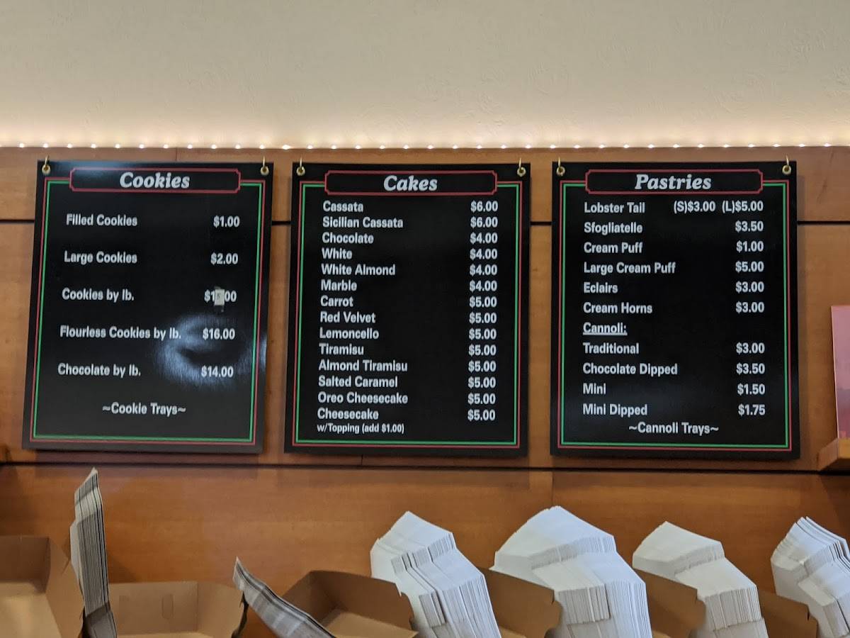 Menu at Corbo's Bakery, Cleveland, Mayfield Rd