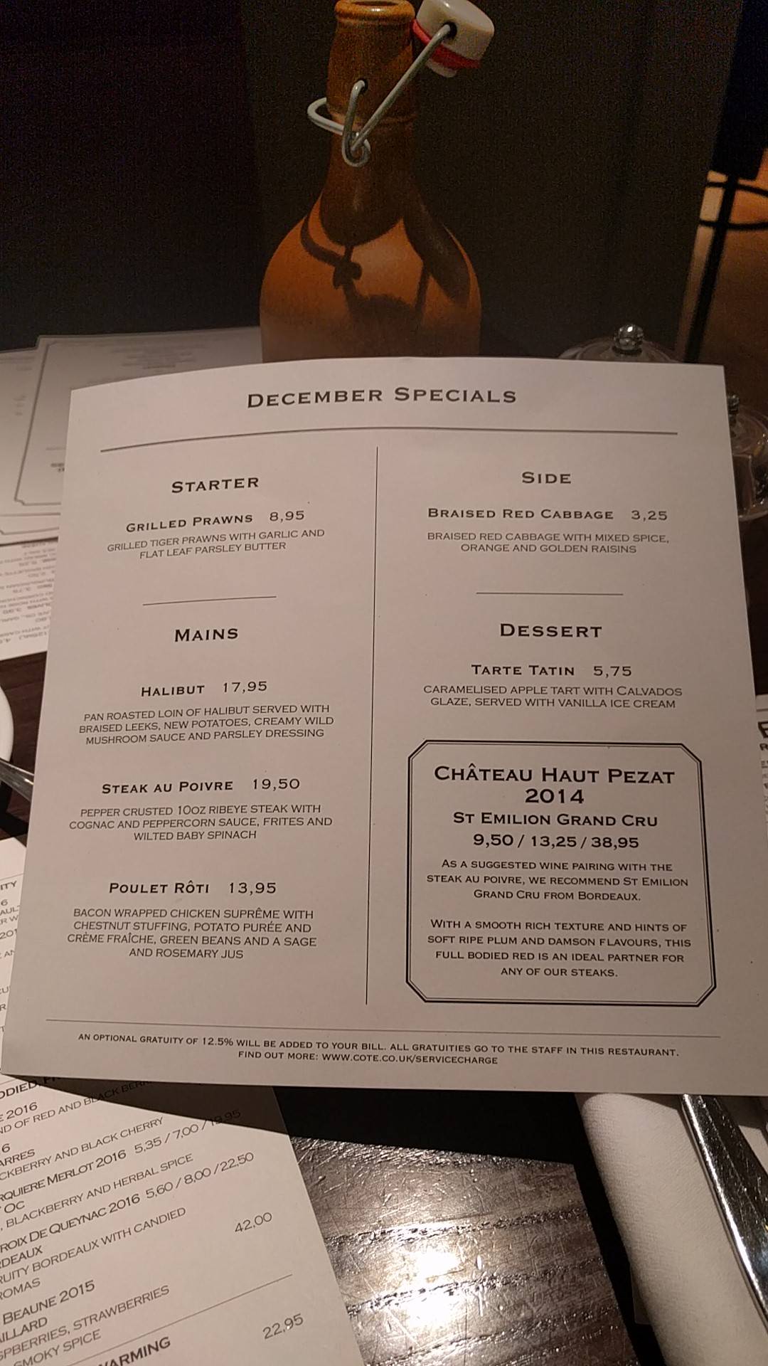 Menu at Côte Peterborough restaurant, Peterborough, 4 Church St