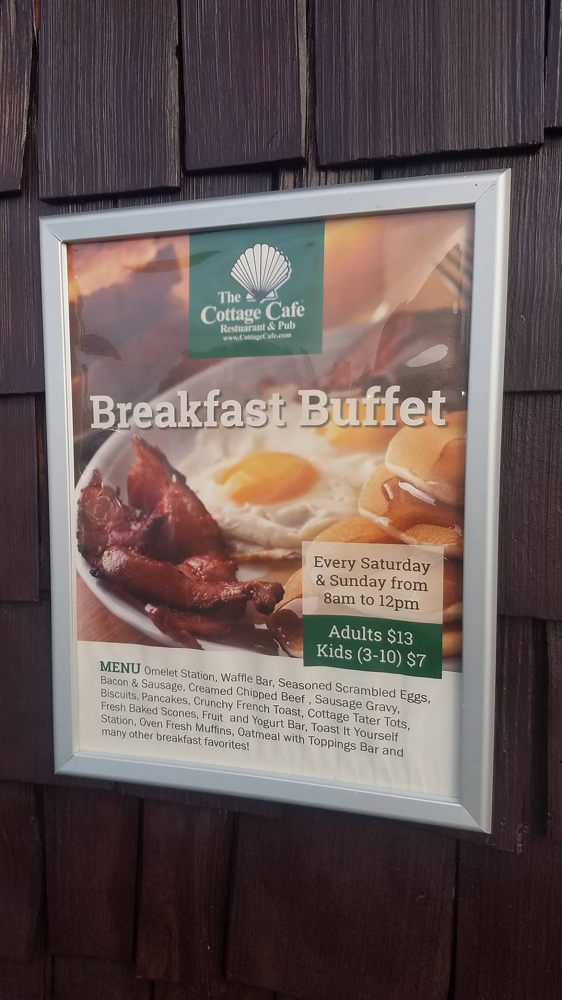 Menu at Cottage Cafe, Bethany Beach