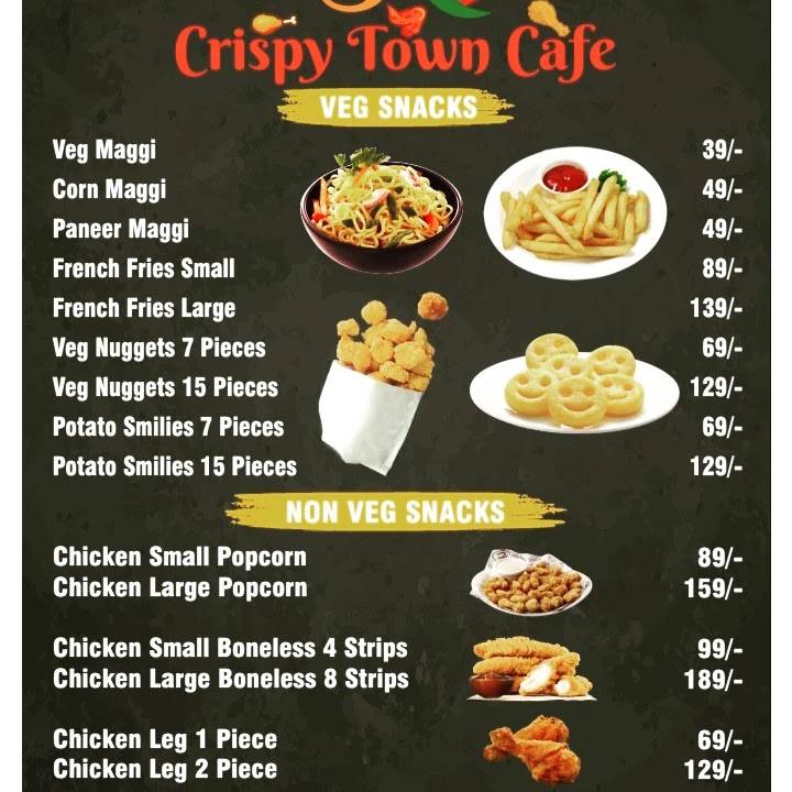 Menu at Crispy Town Cafe, Hyderabad