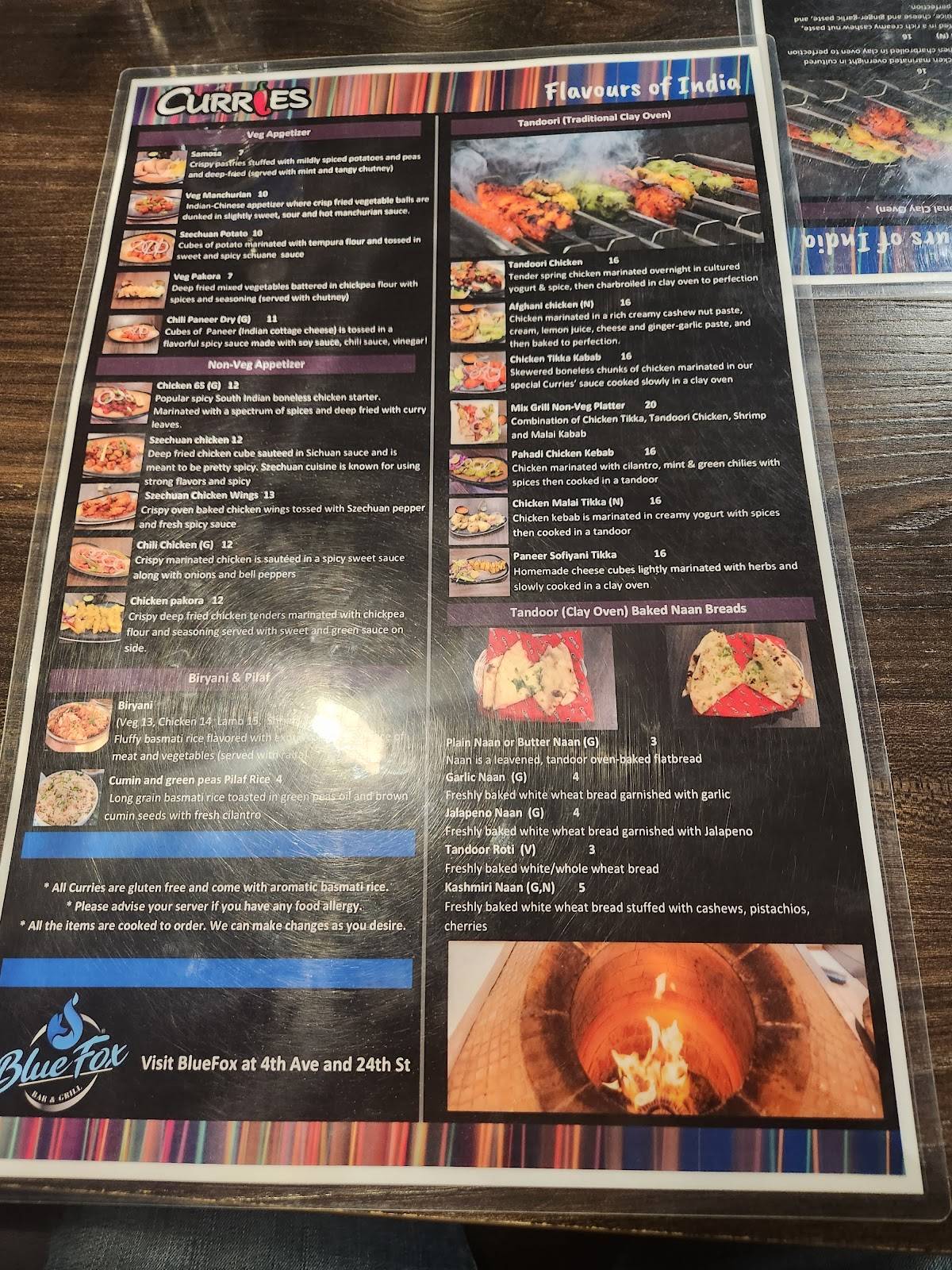 Menu at Curries Indian Cuisine and Bar, Yuma
