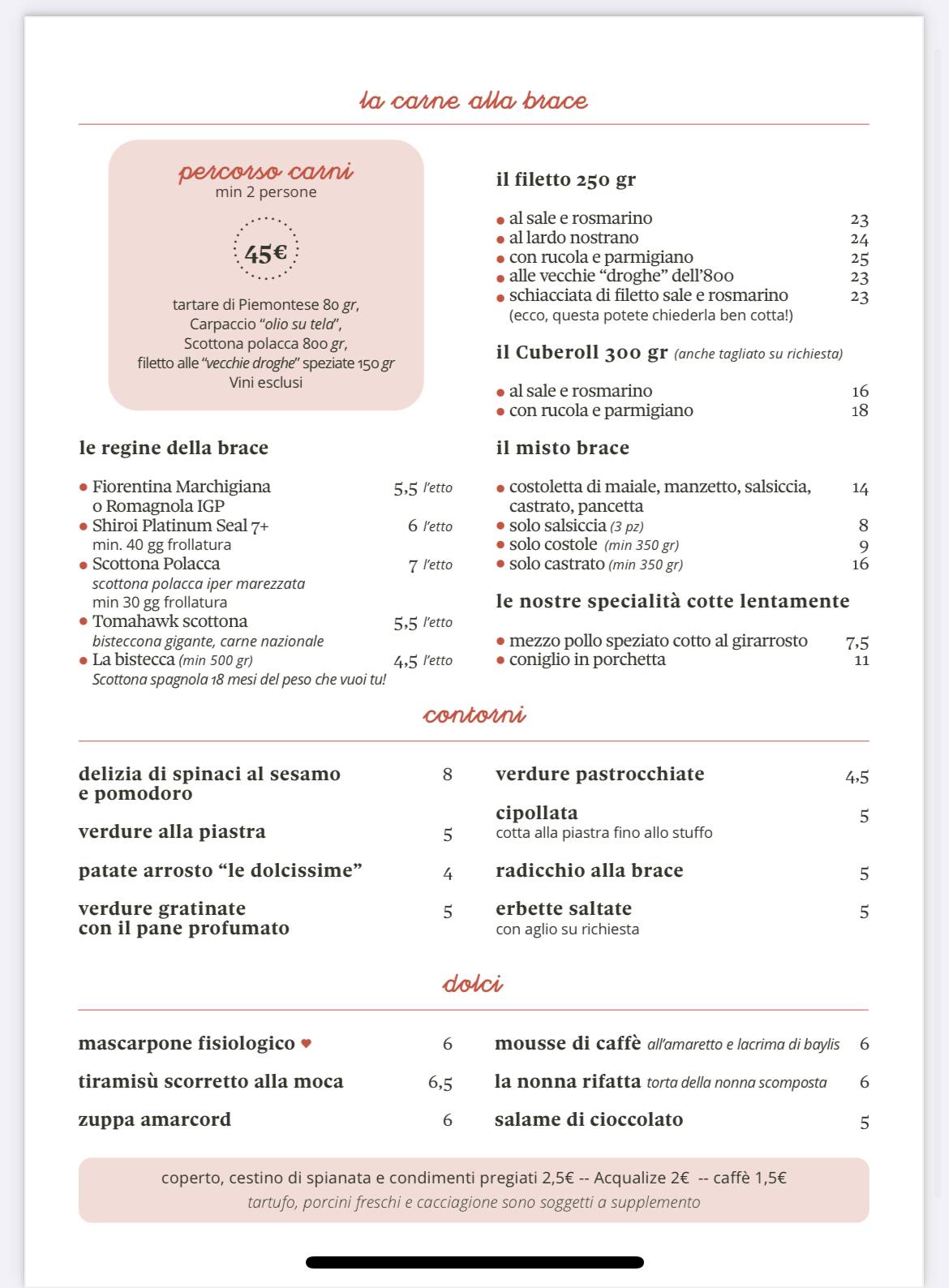 Speisekarte von Da Giulio Osteria BBQ, Ventoso
