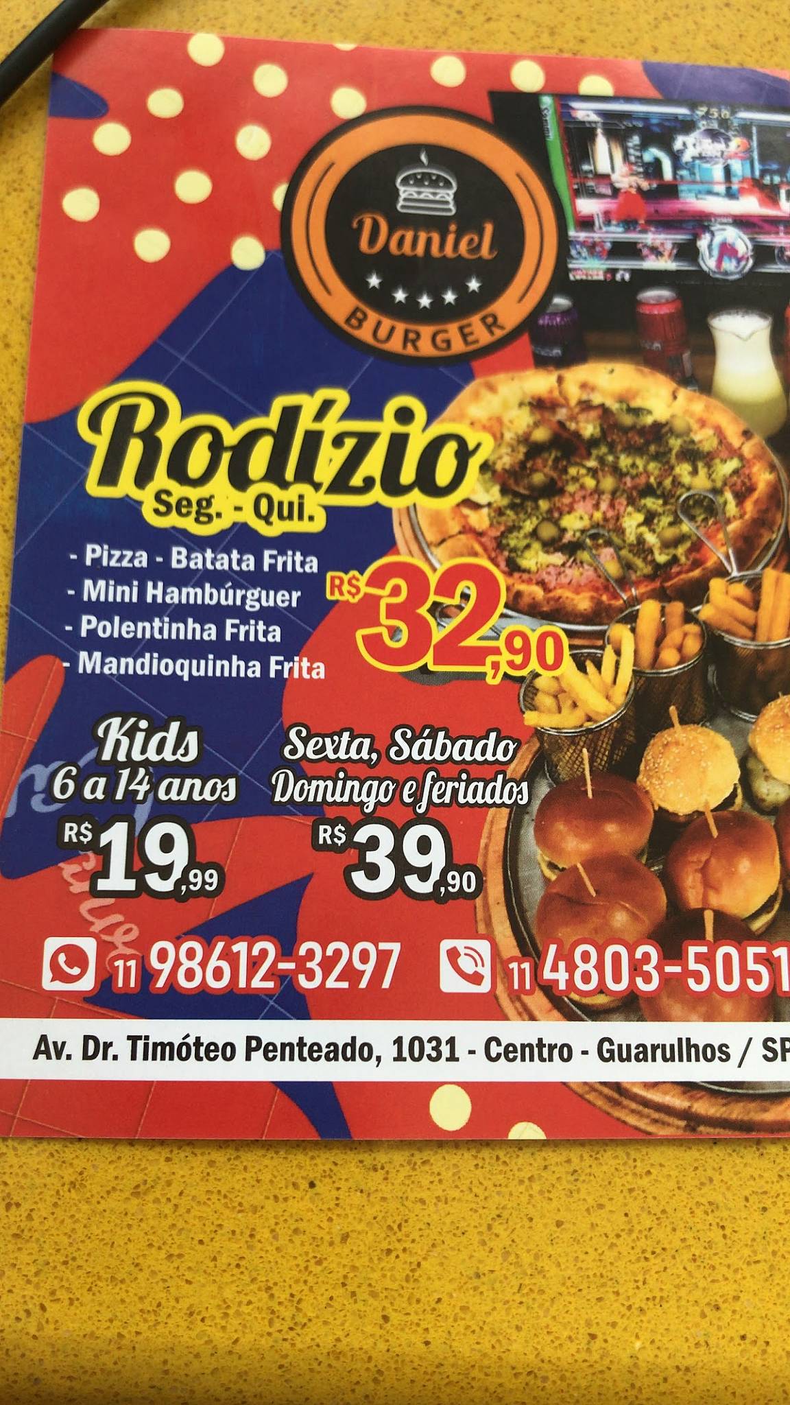 Menu em Daniel Burger restaurante, Guarulhos