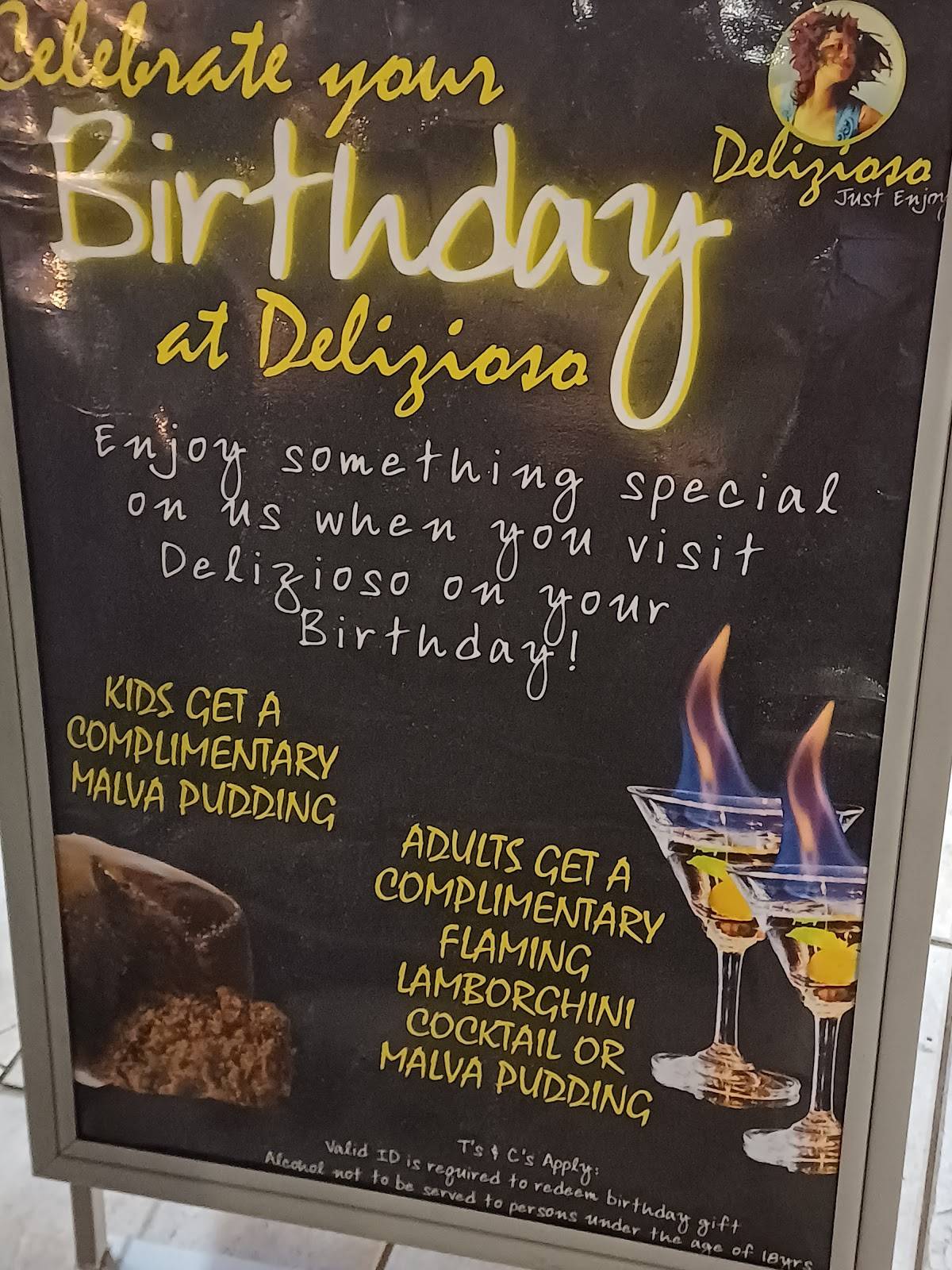 Menu at Delizioso restaurant, Centurion, Shop 82 - 83