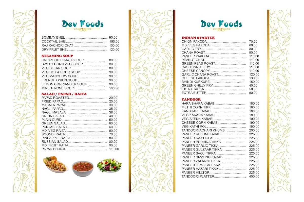 Menu at Dev Foods, Pusad