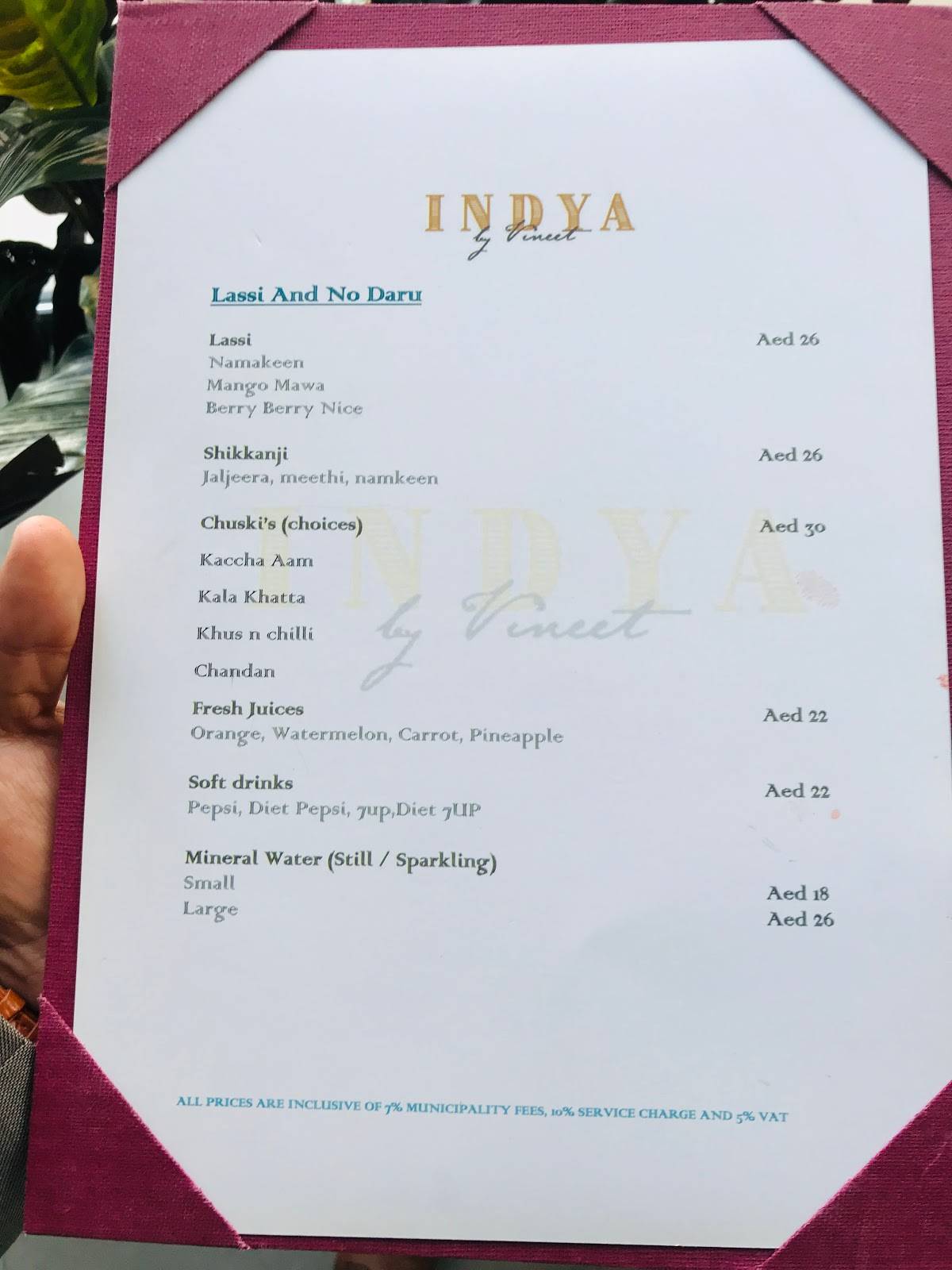 Menu at Indya by Vineet restaurant, Dubai
