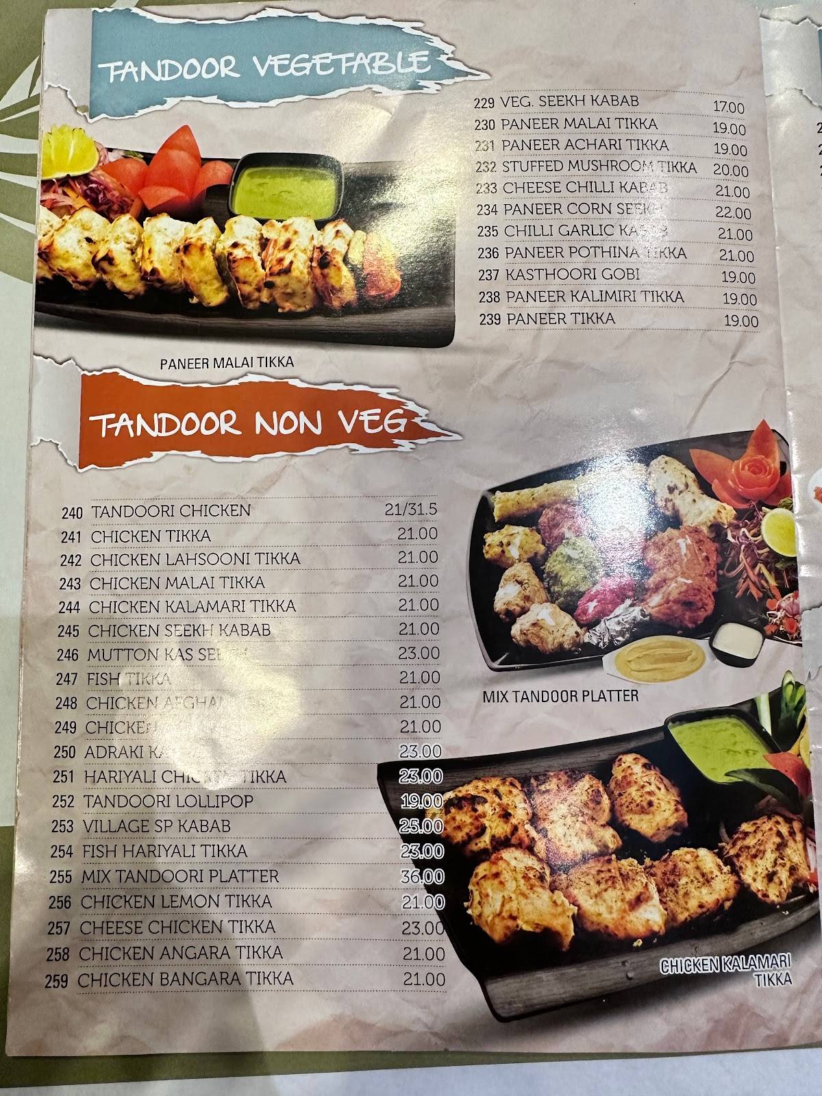 Menu at Village Hub Restaurant, Dubai
