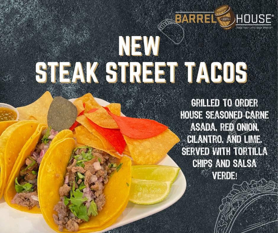 Menu at Barrel House, Dubuque