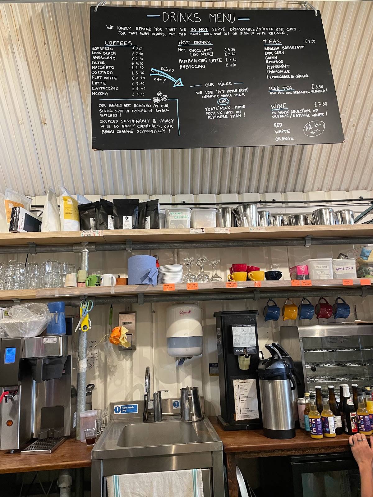 Menu at E5 Bakehouse cafe, London