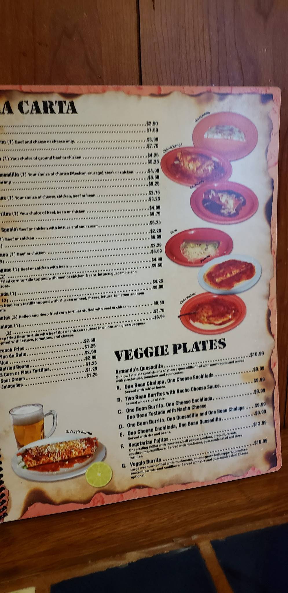 Menu at El Burrito Loco restaurant, Norton Shores