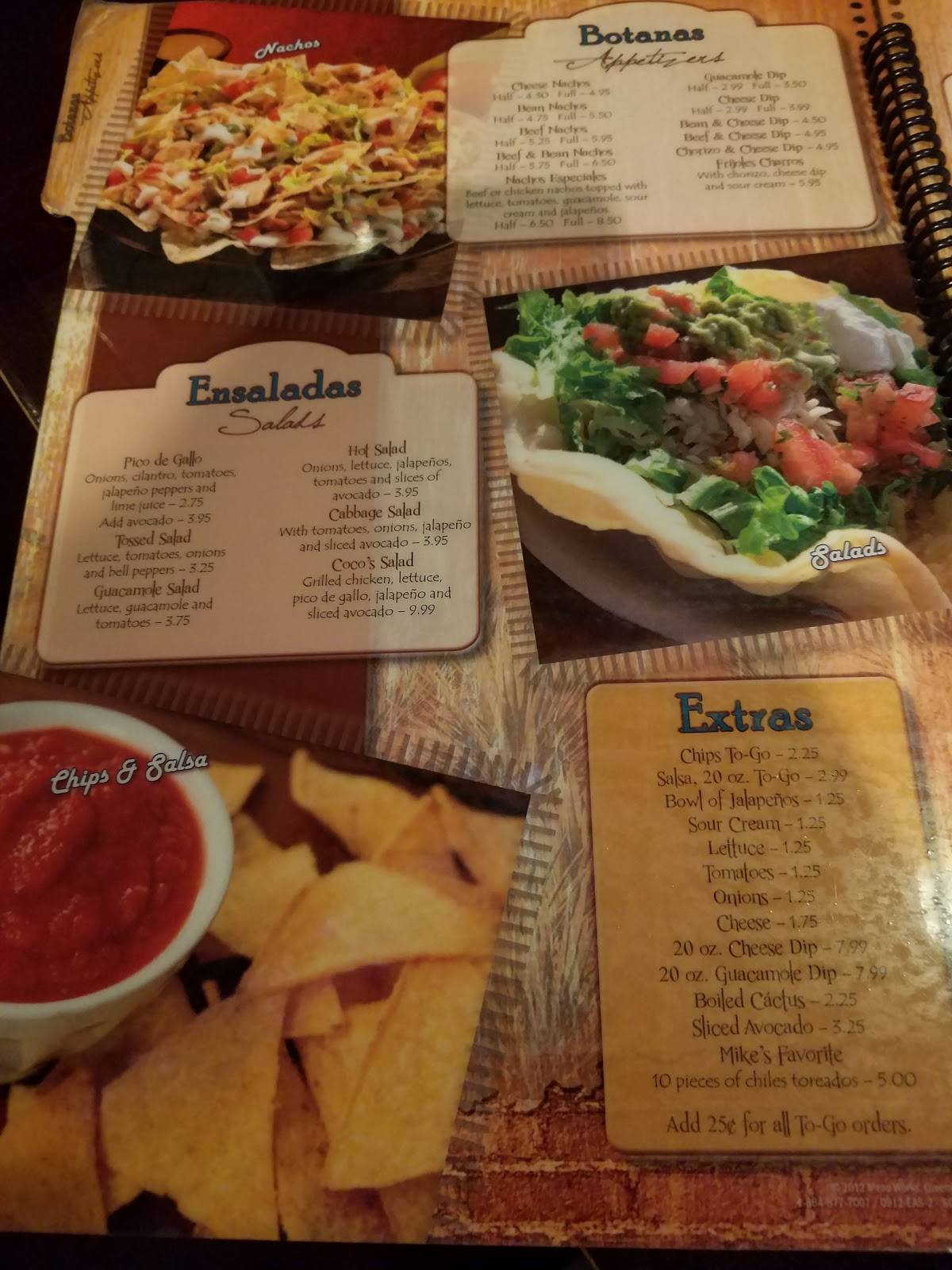 Menu at El Carrizo Restaurant, Columbus