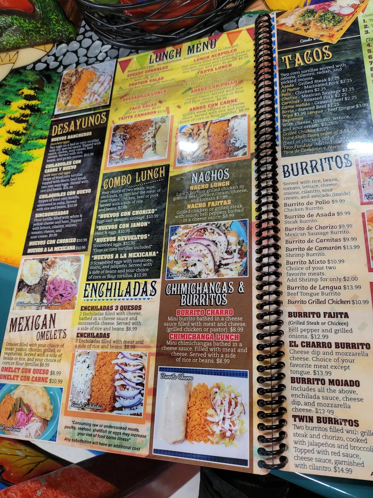 Menu at El Charro restaurant, Crawfordsville, 113 E Pike St