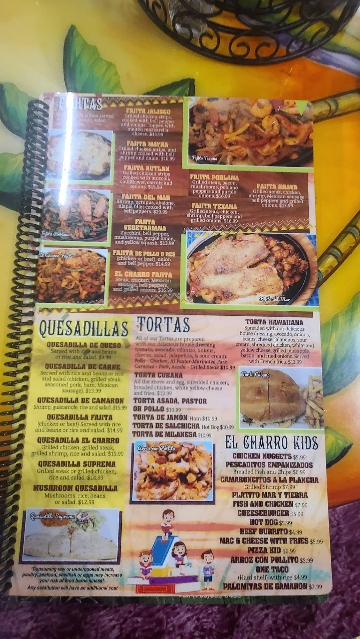 Menu at El Charro restaurant, Crawfordsville, 113 E Pike St