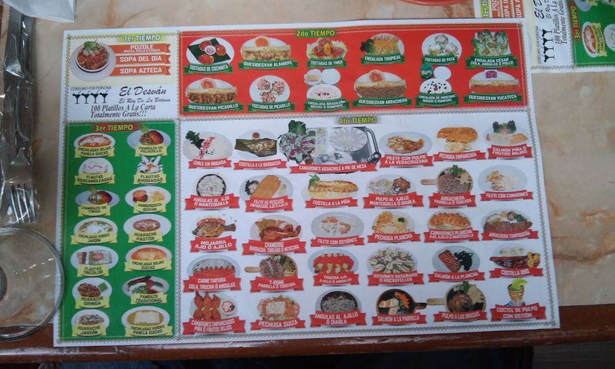 Carta del restaurante El Desván, Ciudad del México, Av. Insurgentes Sur ...