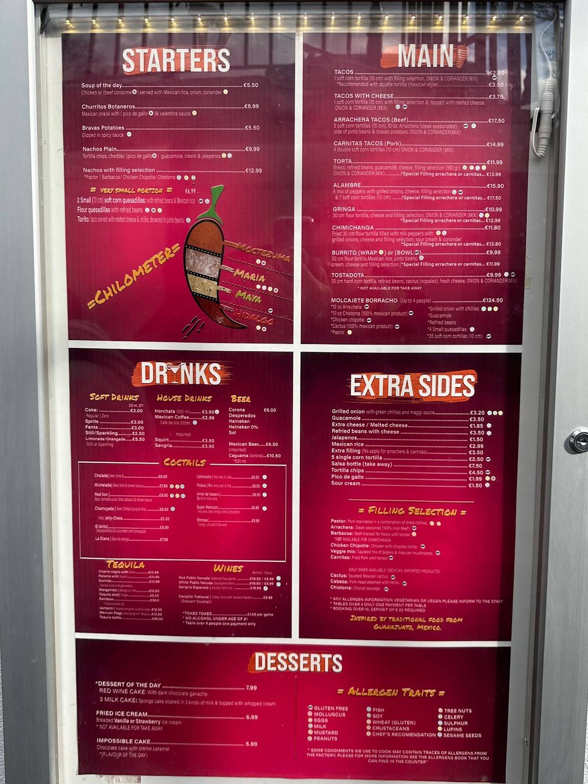 Menu at El Grito Mexican Taqueria Mountjoy Square restaurant, Dublin ...