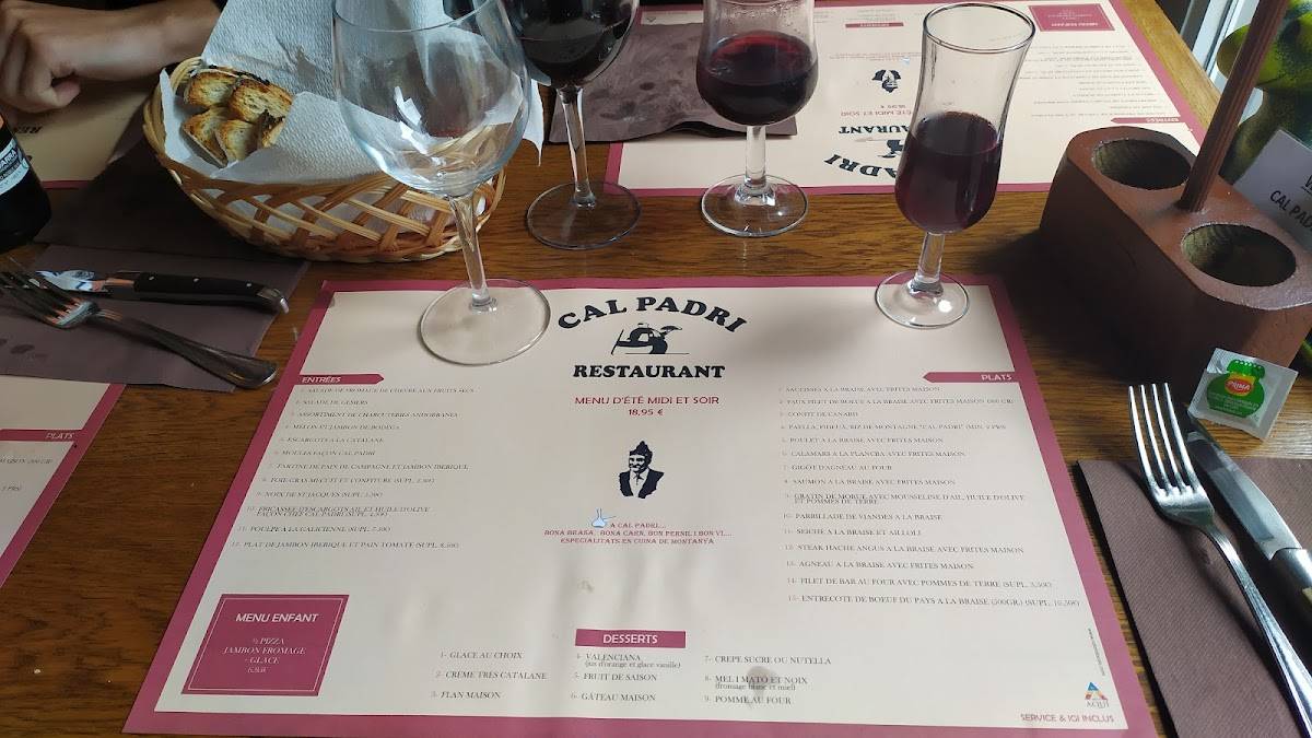 Menu au RESTAURANT CAL PADRÍ, Pas de la Casa