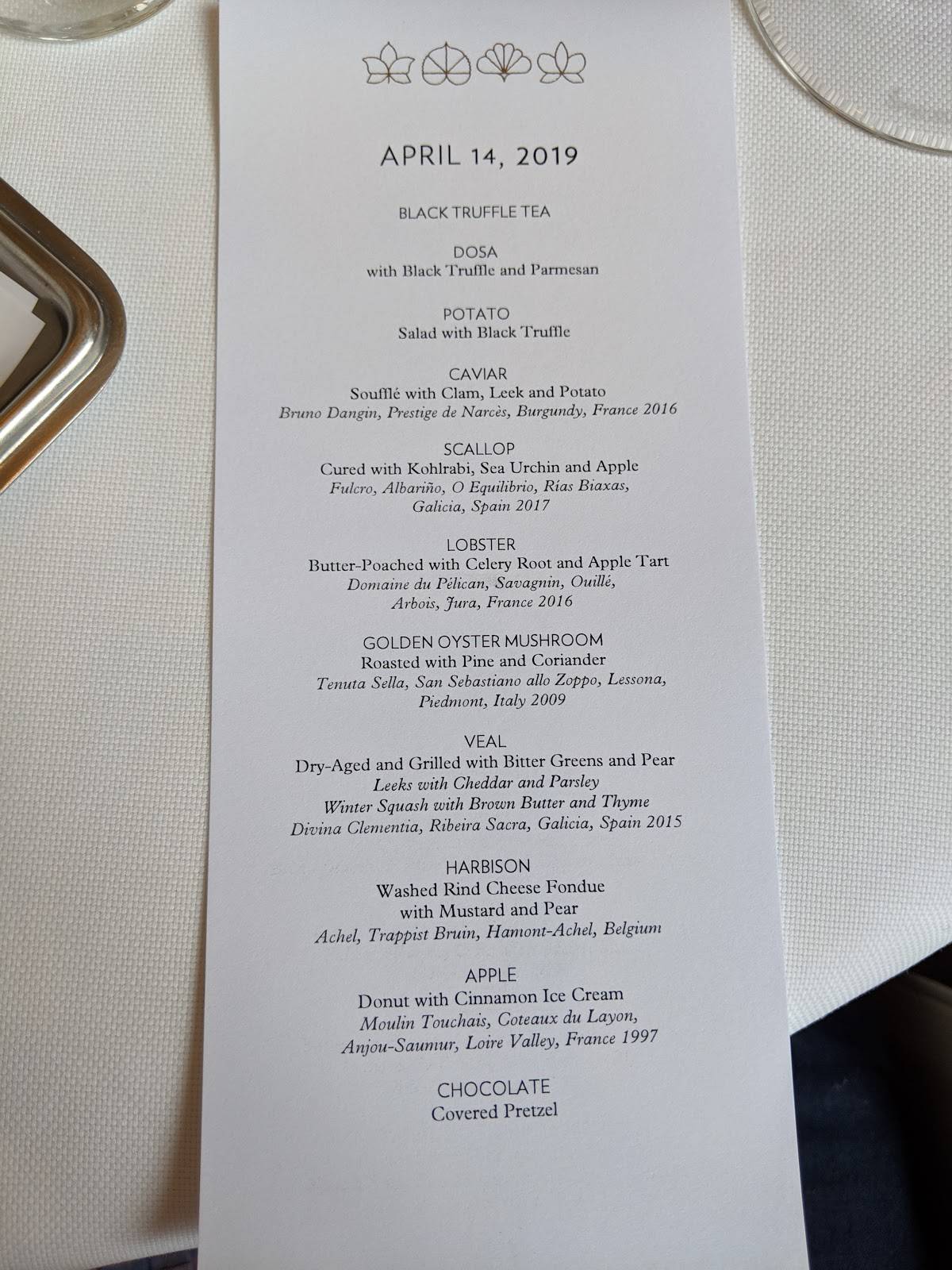 Menu at Eleven Madison Park pub & bar, New York City, 11 Madison Ave