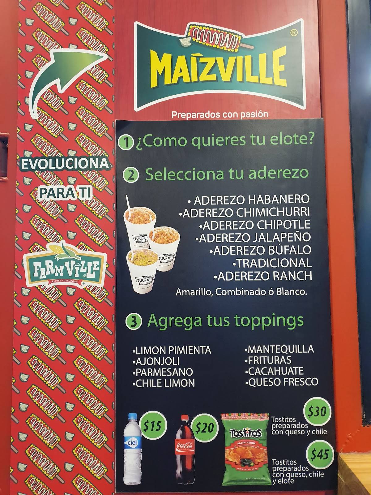 Menu at Elotes Maizville Monterrey restaurant, Monterrey
