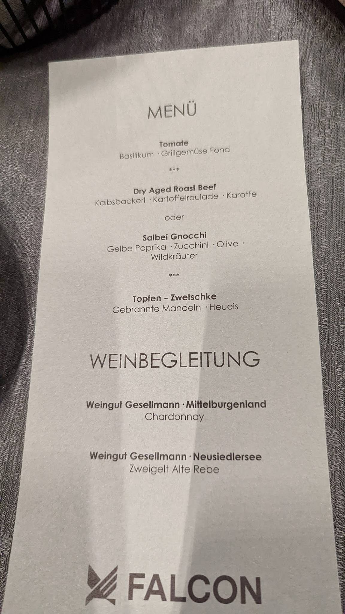 Carta de FALCON À-la-Carte-Restaurant, Sölden
