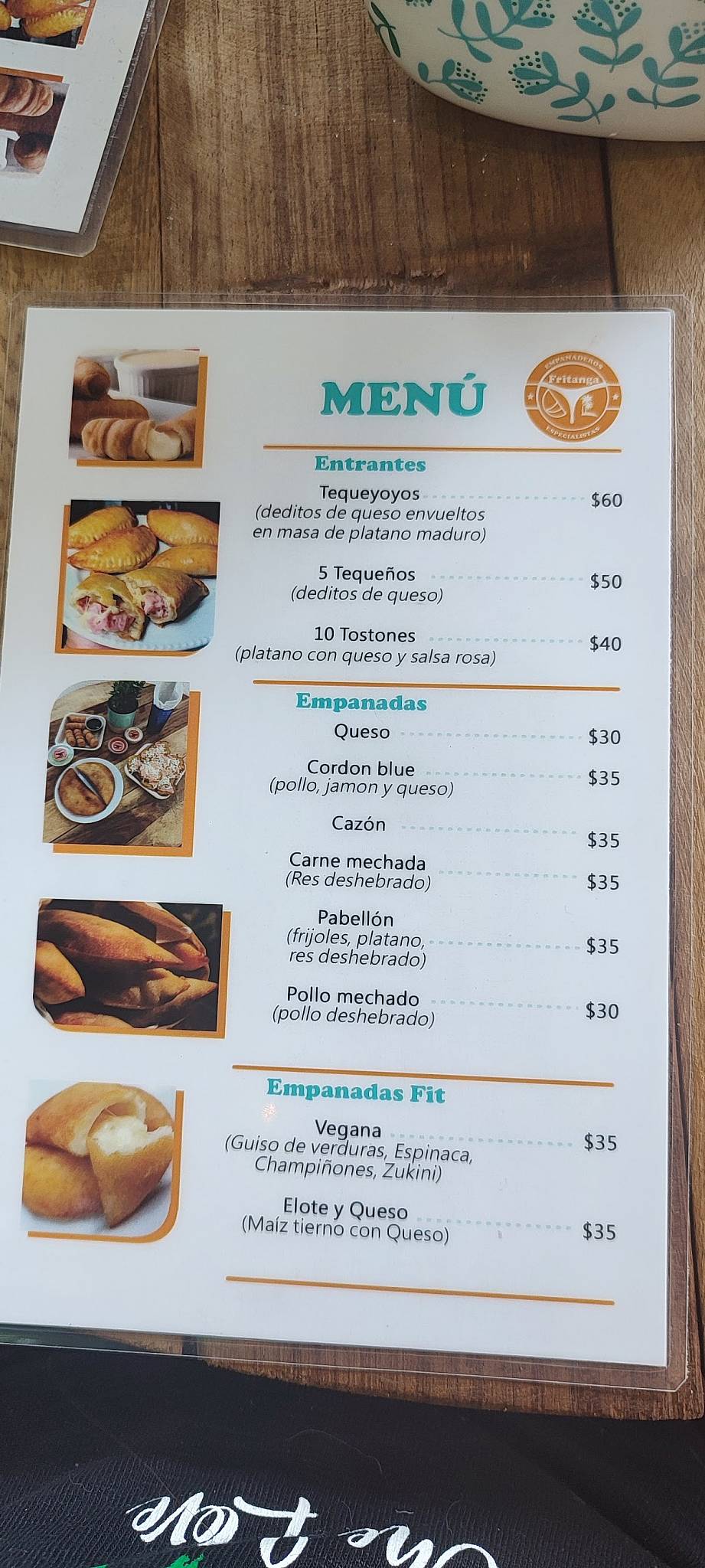 Menu at FRITANGA restaurant, Cancún