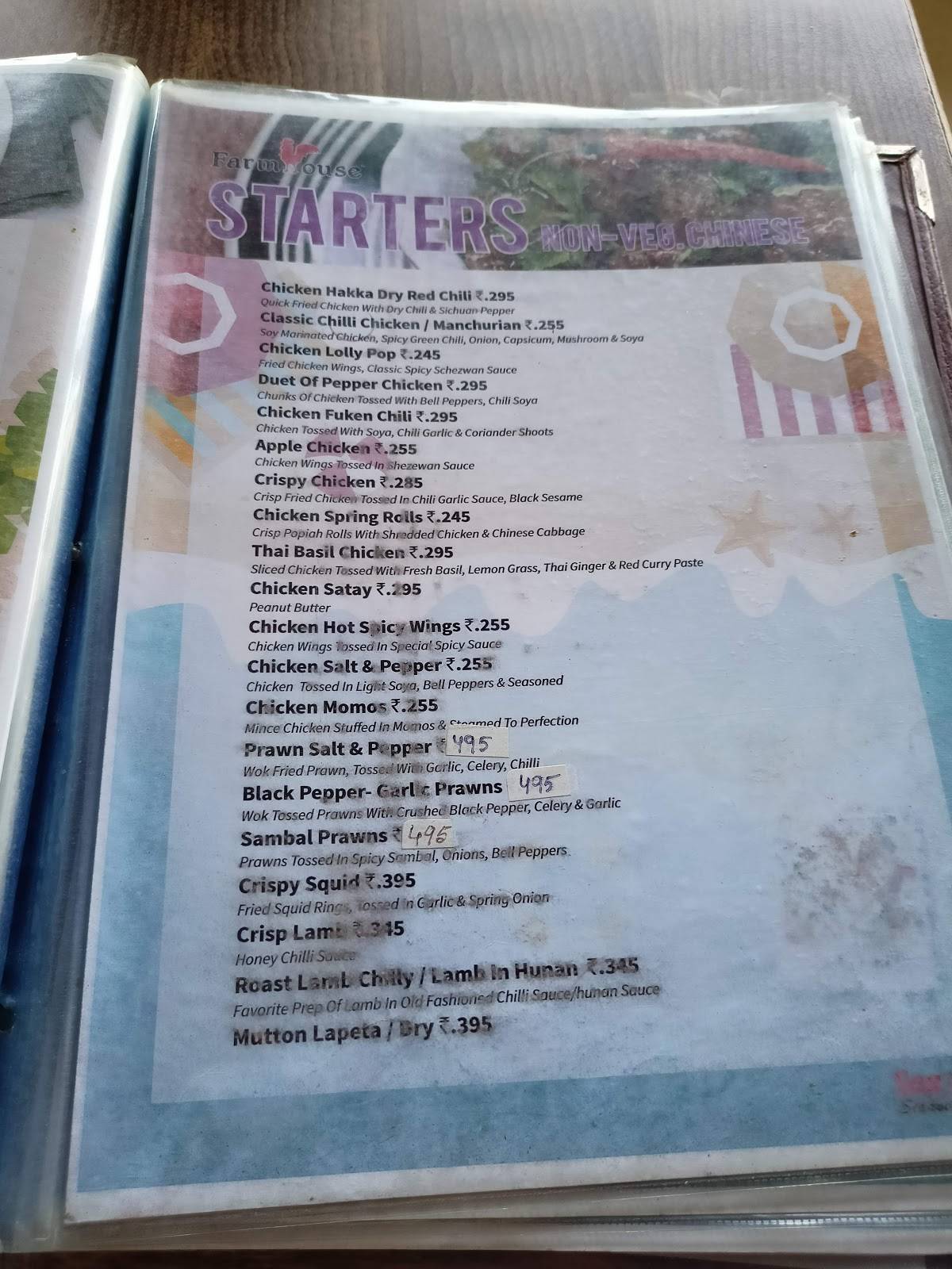 Menu at Farmhouse Sea n Sand, Vasai, Pachu Bandar