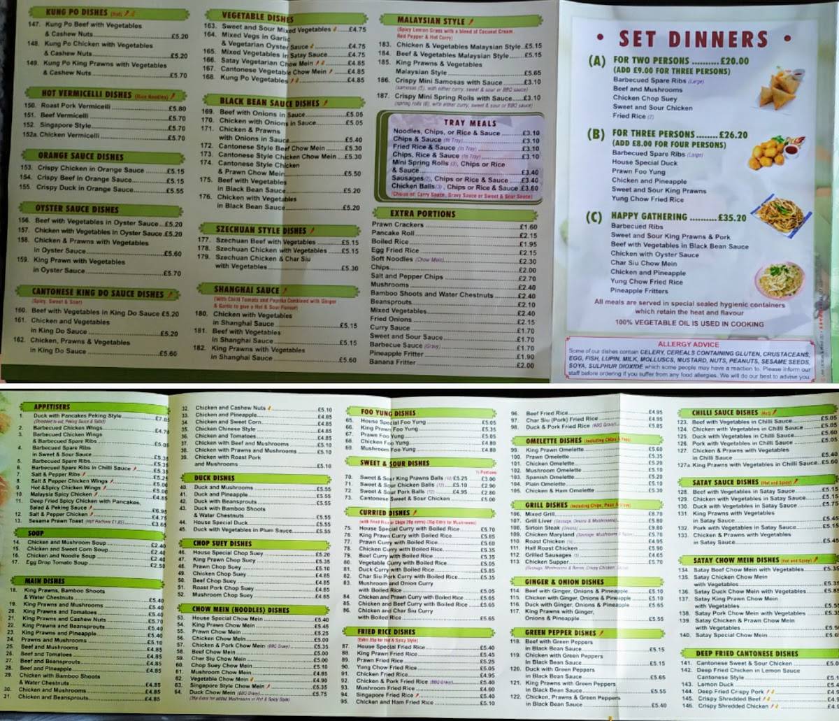 Menu at Golden Bridge fast food, Nuneaton