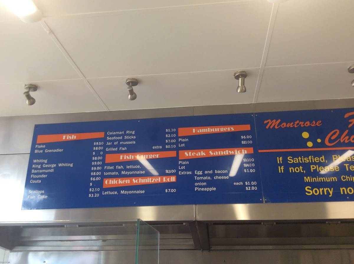 Menu at Montrose Fish & Chippery fast food, Montrose