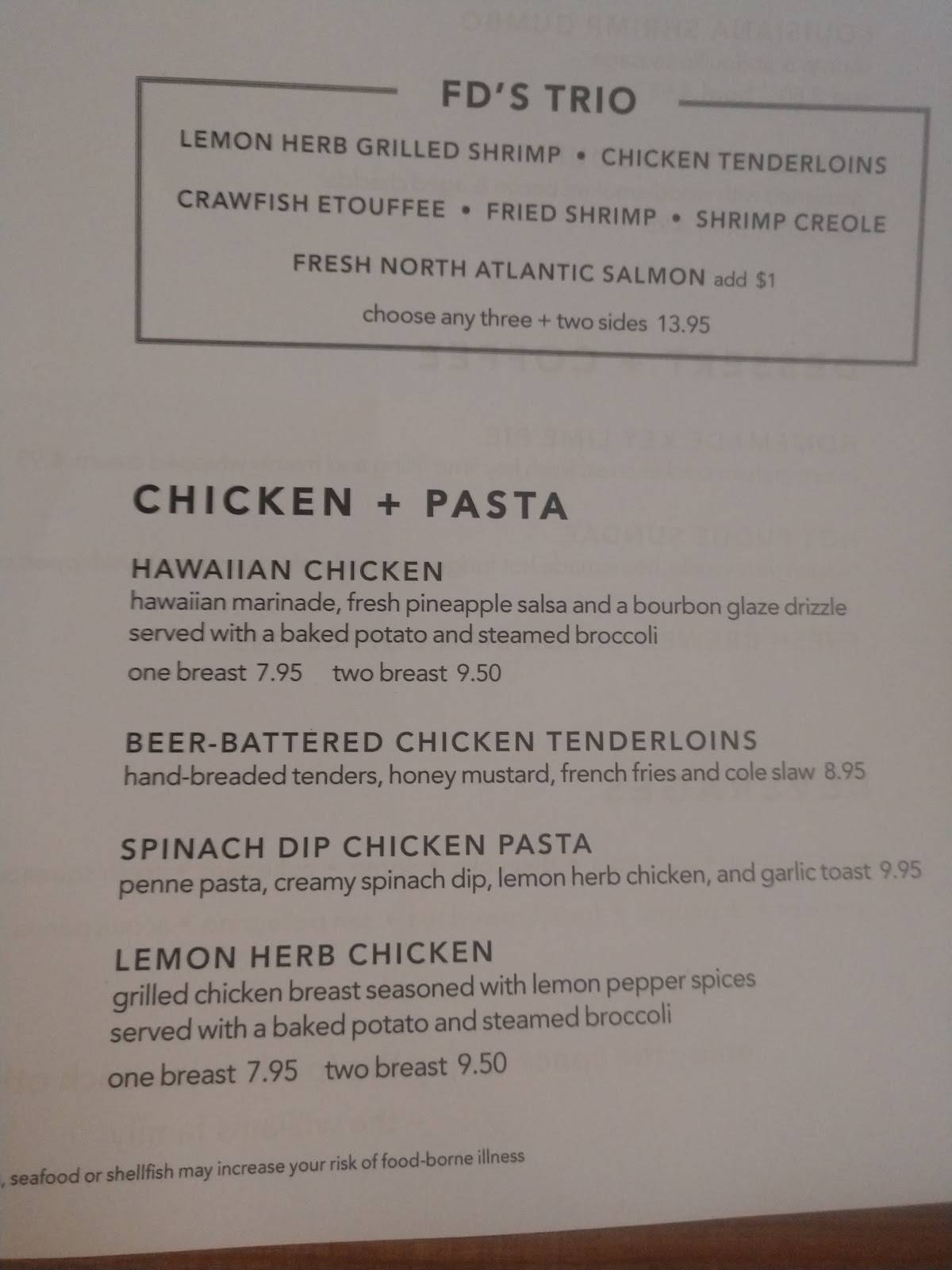 Menu at FD's Grillhouse steakhouse, Tyler, S Broadway Ave #494