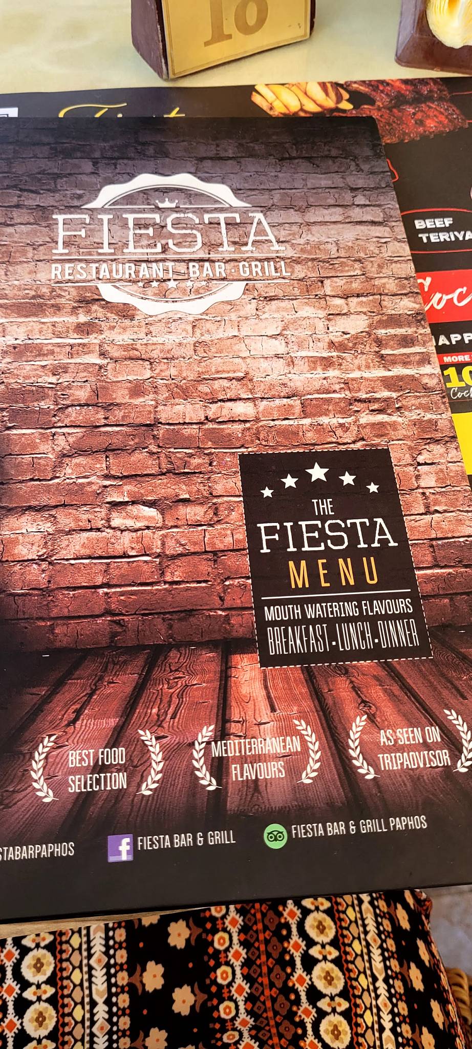 Menu at Fiesta Bar & Grill, Paphos