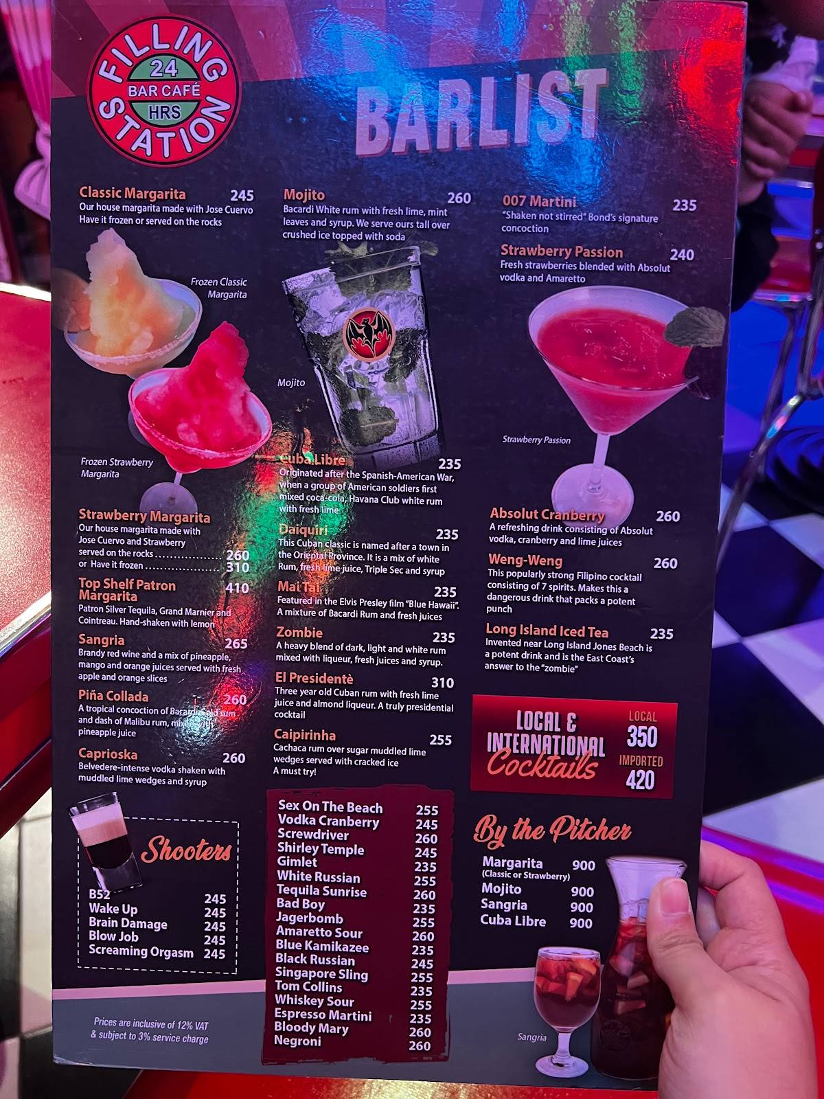 Menu at Filling Station Bar And Cafe, Makati, P Burgos