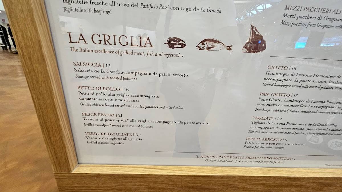 Speisekarte von Eataly restaurant, Fiumicino, Via dell'Aeroporto di ...