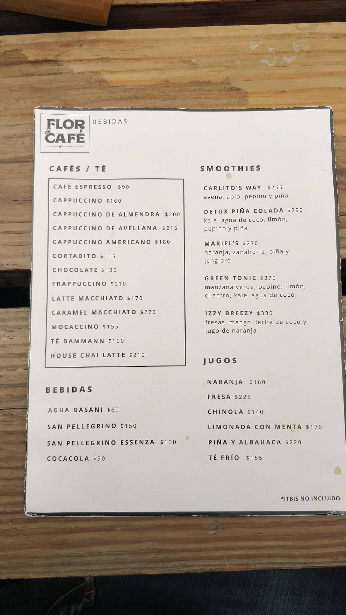 Carta de Flor de Café, Santo Domingo