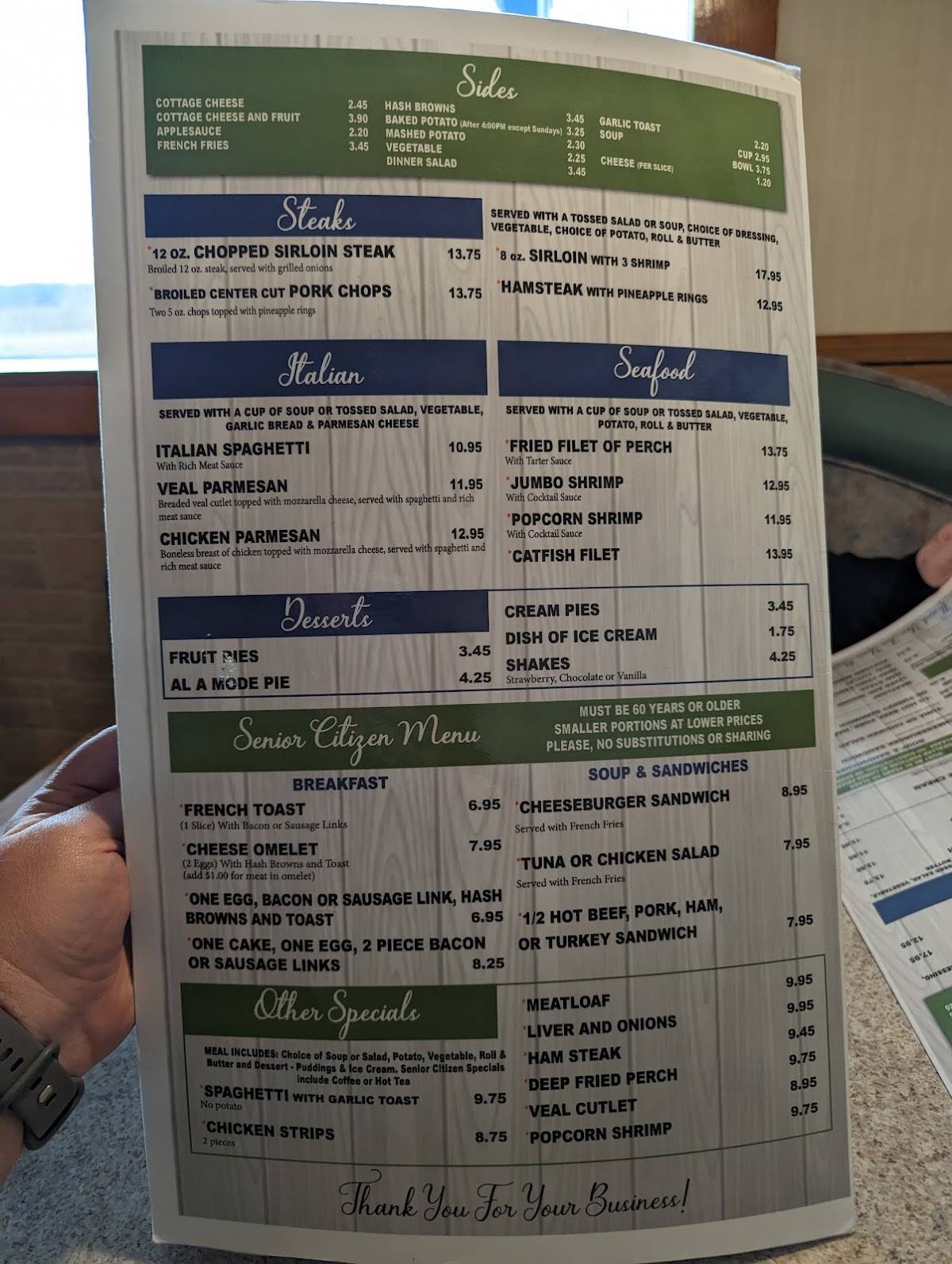 Menu at Fort Colony Restaurant, Fort Madison