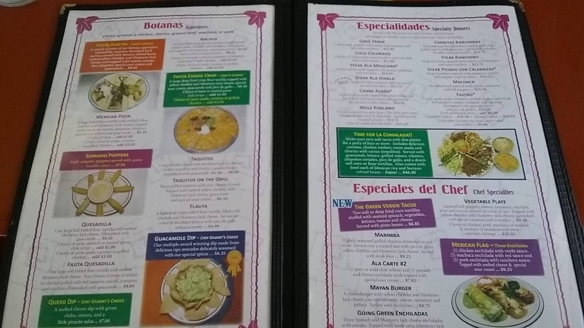 Menu at Casa Serrano Mexican Restaurant, Fort Mohave, AZ-95