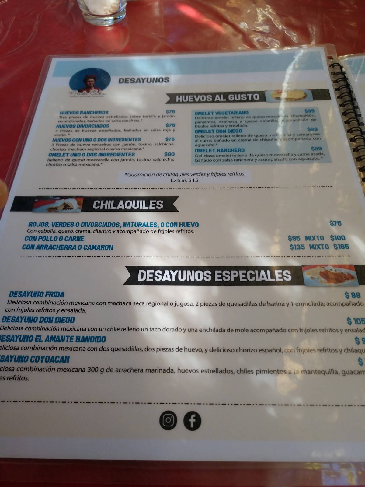 Carta de Frida Cabo Restaurante, San José del Cabo