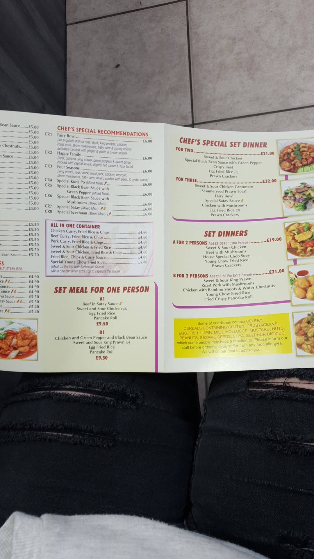 Menu at Full House fast food, Monmouth