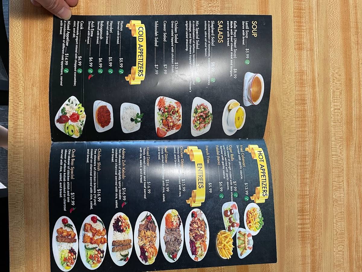 Carta de Galata Türkish restaurant, Toronto