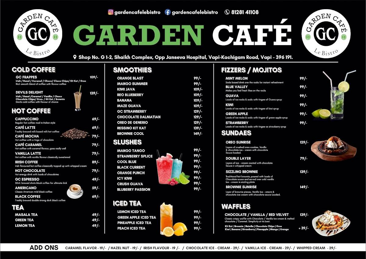 Menu at Garden Café Le Bistro, Vapi