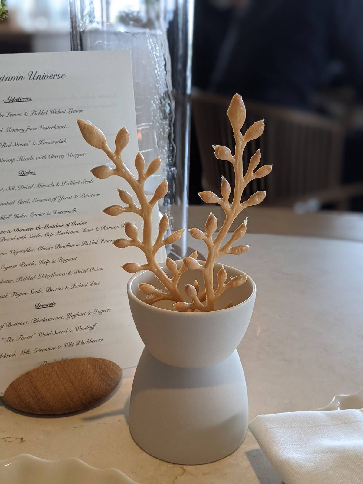 Menu at Geranium restaurant, Copenhagen