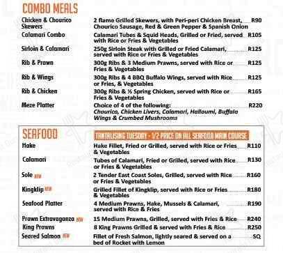 Menu at The Harvard Cafe Rand Airport, Germiston, Main Terminal Building