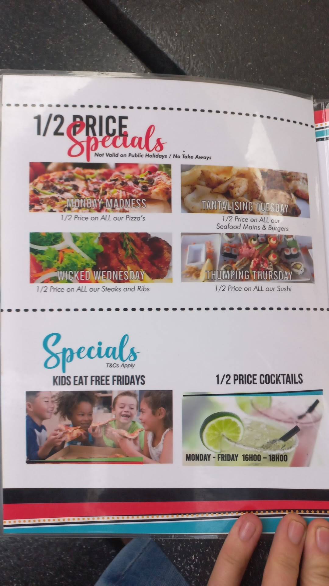 Menu at The Harvard Cafe Rand Airport, Germiston, Main Terminal Building