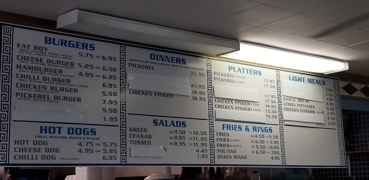 Menu at Beach Boy Restaurant, Gimli