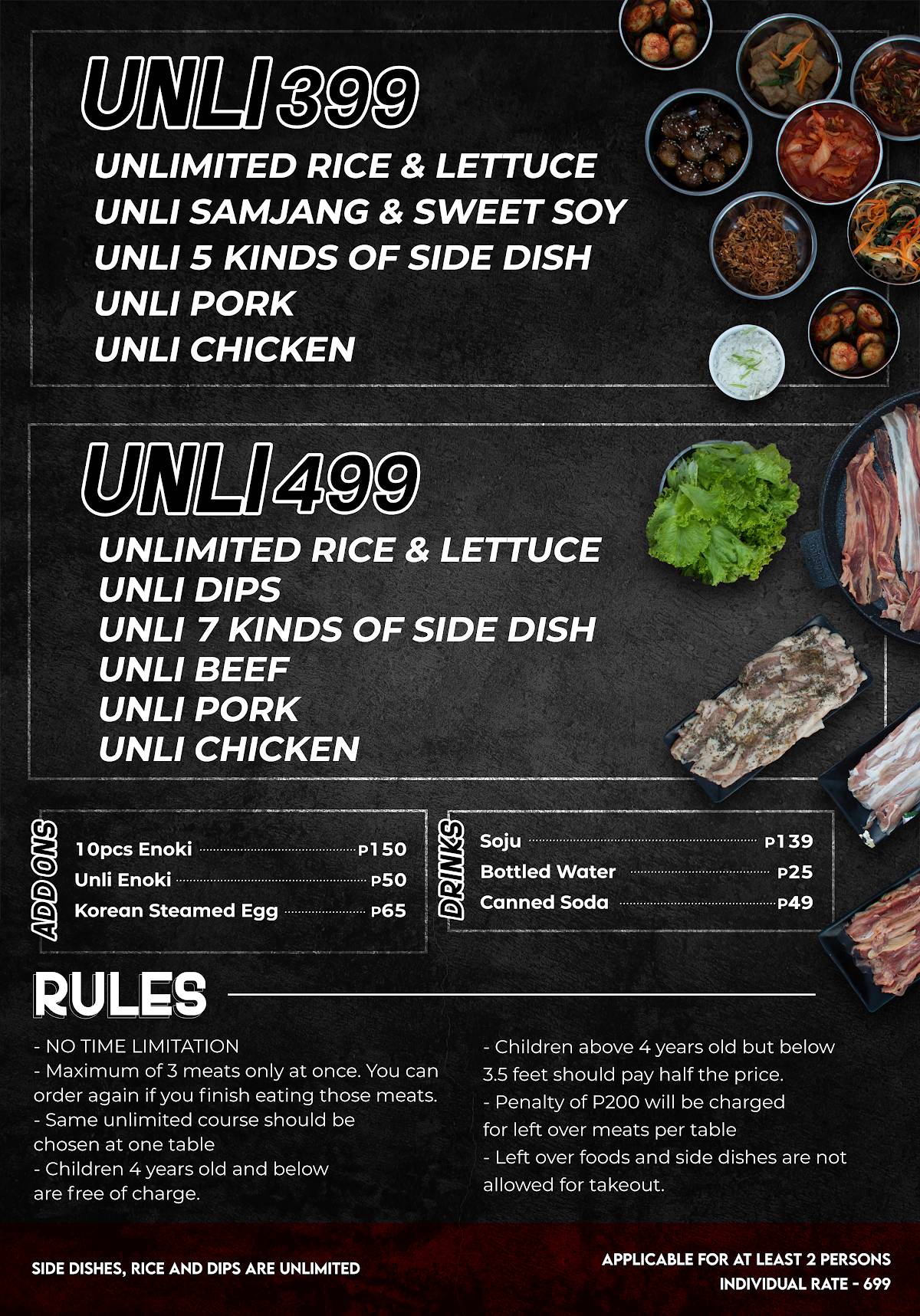 Carta de GoGi Jip Korean BBQ 고기집 Main Branch, Solano