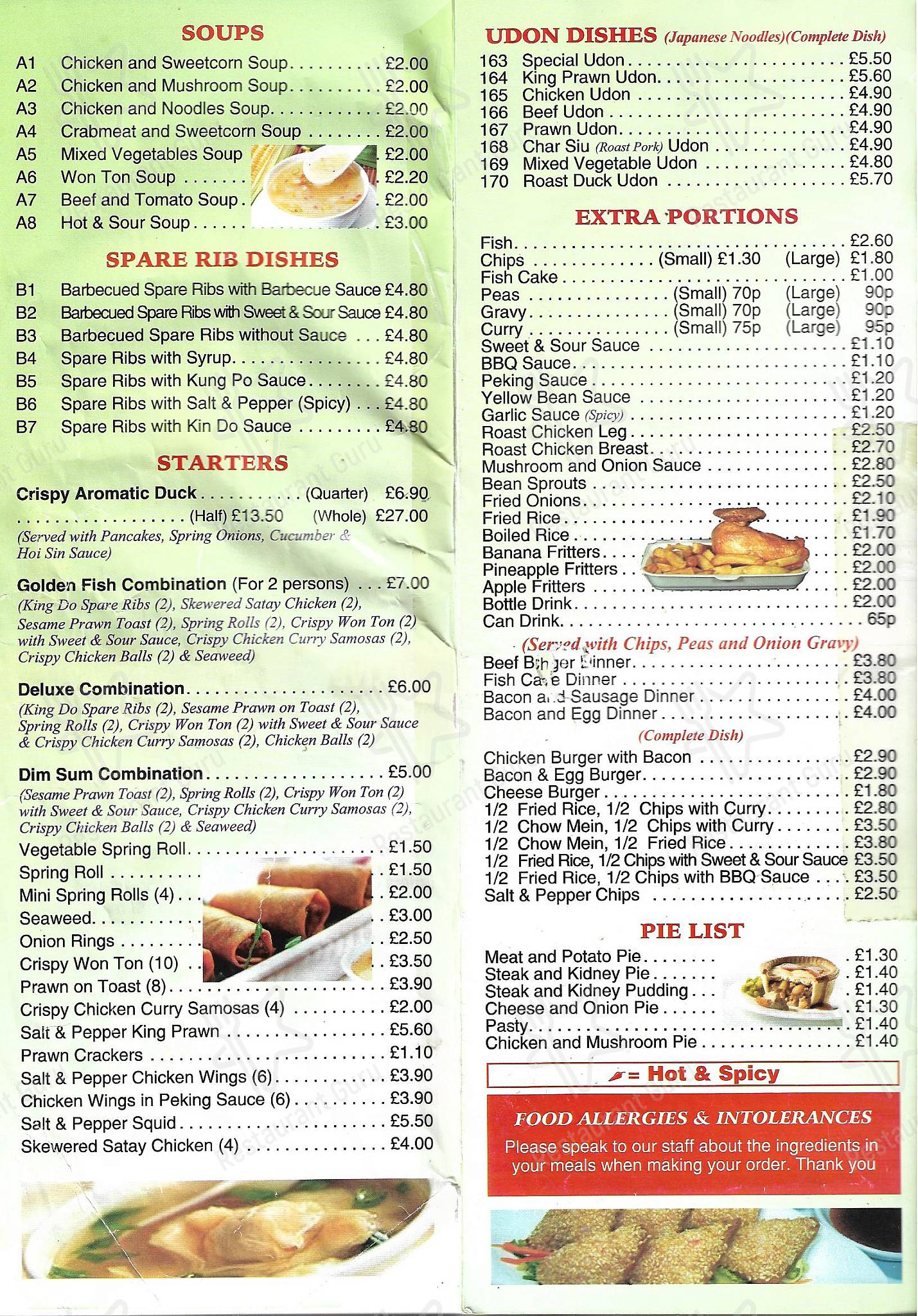 Menu at Golden Fish & Chip Shop fast food, Crewe