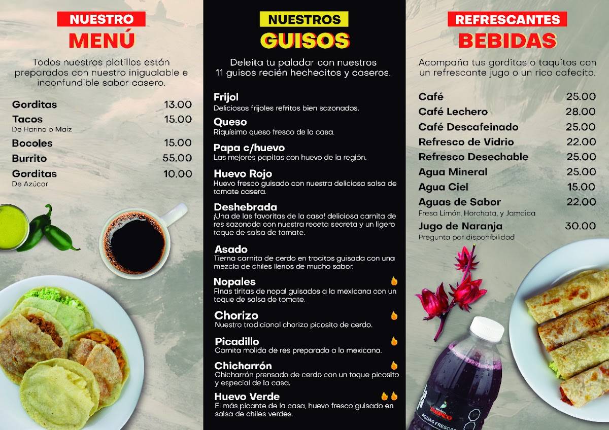 Carta del restaurante Gorditas Tampico (Puente), Tampico, Heroes del ...