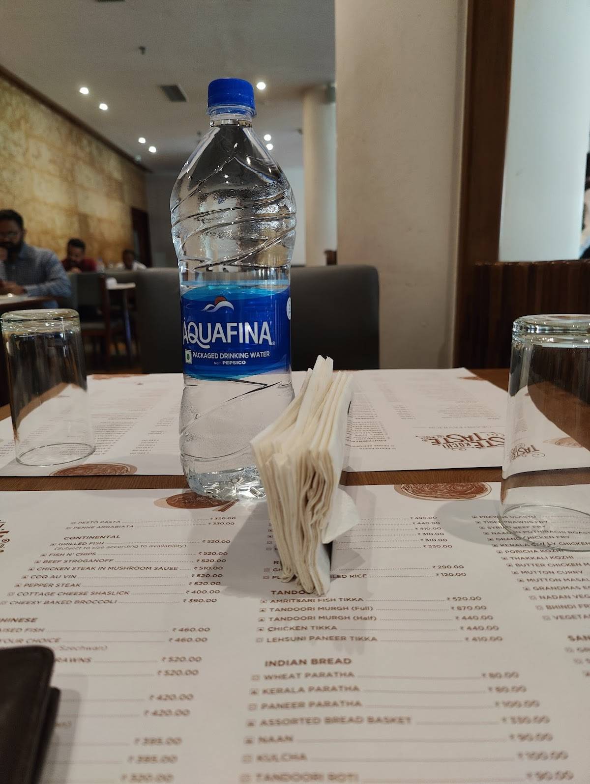 Menu at Grand Pavilion, Kochi, Mahatma Gandhi Rd